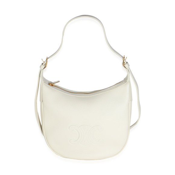 Celine | Bags | Celine White Cotton Supple Calfskin Cuir Triomphe Small ...
